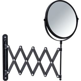 Kosmetik-Wandspiegel Teleskop Exclusiv Schwarz, Wandspiegel, 3-fach Vergrößerung, Schwarz, Stahl schwarz, Glas - schwarz - Wenko