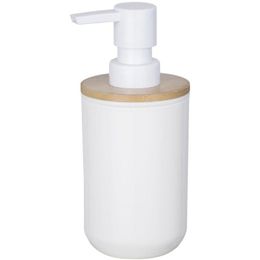Spender für Flüssigseife, Behälter mit Pumpe aus Kunststoff und Bambus - 330 ml Wenko