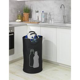 Wenko Flaschensammler Jumbo Schwarz, Multifunktionstasche, 69 l, Mehrfarbig, Polyester schwarz, Aluminium - mehrfarbig