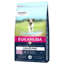 eukanuba - Grain Free Puppy Small/Medium Breed Ocean Fish – Trockenfutter für Hunde – 3 kg