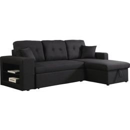 HABITAT ET JARDIN Umkehrbares Ecksofa mit Schlaffunktion Axel - 3 Sitzer - Schwarz