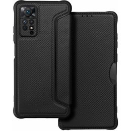 Handy Tasche Razor Buchtasche Hülle Magnet Carbon-Cover Kameraschutz kompatibel mit Samsung Galaxy A53 5G Schwarz - Schwarz