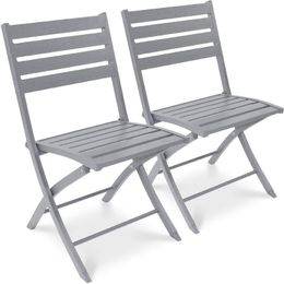 Marius - Set mit 2 Gartenstühlen aus grauem Aluminium - city garden - Gris