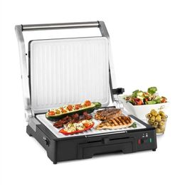 Burgermeister 3-in-1 Kontaktgrill Tischgrill Paninimaker 2000W - Schwarz - Klarstein