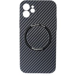 Magnetic Carbon Case kompatibel mit iPhone 11 MagSafe Handyhülle Bumper Cover Schwarz