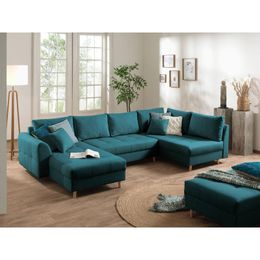 Rune – wohnlandschaft – mit hocker – 7-sitzer – skandinavischer stil – rechts - entenblau