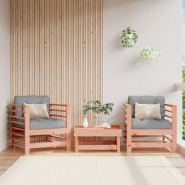 MAISONCHIC 2 Stk.Gartenstühle mit Kissen,Relax-Sessel,Gartenmöbel Massivholz Douglasie -45065
