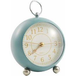 Minkurow - Retro Antik Analog Wecker Kleine Silent Bedside Gift Clock – Blau