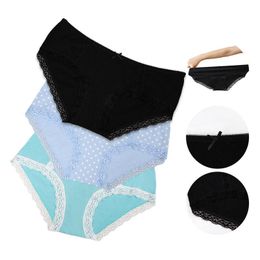 VINGO - 3x Damen Unterwäsche Slips Set Spitze Baumwolle Pack Spitzenslip Gr.XXL