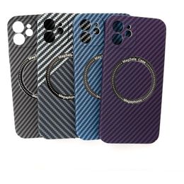 Magnetic Carbon Case kompatibel mit iPhone 14 Plus MagSafe Handyhülle Bumper Cover Grau