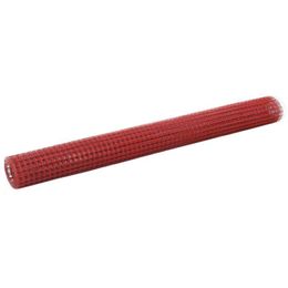 Drahtzaun Stahl，Maschendrahtzaun mit PVC-Beschichtung 25x1,5 m Rot vidaXL