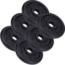 ScSPORTS® Hantelscheiben - Set, 15kg , Ø 30/31 mm, Gusseisen - Gewichtsscheiben, Hantelscheiben-Set, Hantelgewichte, Fitness Scheiben, Gussscheiben,