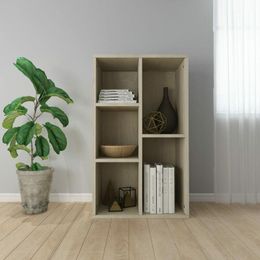 Bonnevie - Bücherregal 50x25x80 cm,Bücherschrank/Sideboard für Wohnzimmer, Arbeitszimmer, Büro Sonoma Eiche Holzwerkstoff -FV71642 - Braun