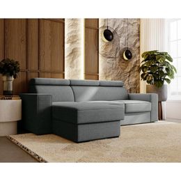 E-meubles - Ecksofa mit Schlaffunktion und Bettkasten - Universelle Ottomane, Couch für Wohnzimmer, Schlafsofa Sofagarnitur Sofa Eckcouch L-Form