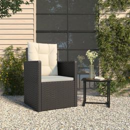 MAISONCHIC - Relaxsessel mit Kissen,Gartenmöbel,Gartensessel Schwarz Poly Rattan -15839