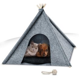 Unbranded - napfino - Gemütliche Hundehöhle & Katzenhöhle - Angenehme Hundehütte Indoor aus Filz - Hundezelt mit weichem Kissen & Anti Milben Bezug