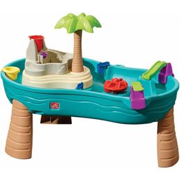 Splish Splash Wasserspieltisch Jungle Großer Wassertisch mit 10-teiligem Zubehörset Garten Wasser Spieltisch für Kinder in Blau - Braun - Step2