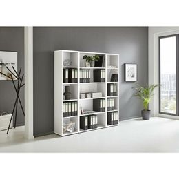 BMG Möbel Regalwand, Office Edition Set 3, Büroschrank/Büromöbel/Regal, weiß - Weiß