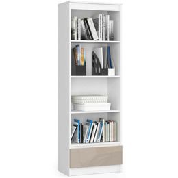 Akord - Büro-Bücherregal 60 cm 1 Schublade 4 Regale| Möbel stehen für Dokumente Bücher für ein Schlafzimmer Arbeitszimmer Wohnzimmer Schrank |