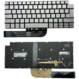 TRADESHOP Original Laptop Tastatur Deutsch qwertz Silber mit Backlight kompatibel mit Dell Vostro Vostro 15-5502 5390, Latitude 3301 3311 3410 E3410