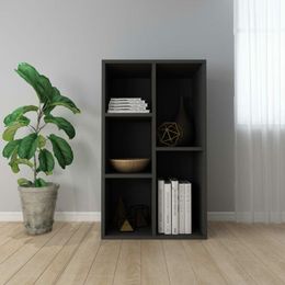 Bücherregal 50x25x80 cm,Bücherschrank/Sideboard für Wohnzimmer, Arbeitszimmer, Büro Schwarz Holzwerkstoff -FV37882 - Schwarz