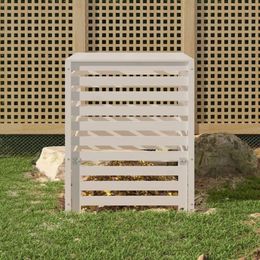 Komposter Weiß 82,5x82,5x99,5 cm Massivholz - Weiß - Prolenta Premium