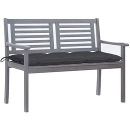 2-Sitzer-Gartenbank Doppelsitzbank/Ruhebank Gartenstuhl mit Auflage 120 cm Grau Eukalyptusholz XZZZ962947 MAISONCHIC