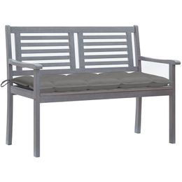 2-Sitzer-Gartenbank Doppelsitzbank/Ruhebank Gartenstuhl mit Auflage 120 cm Grau Eukalyptusholz XZZZ539270 MAISONCHIC