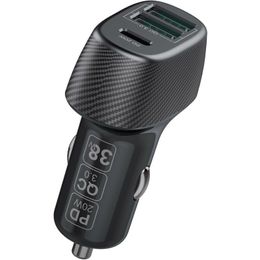 38W Multi Port 2x usb 1x Typ-C Auto-Ladegerät kfz qc 3.0 Fast Charge schwarz