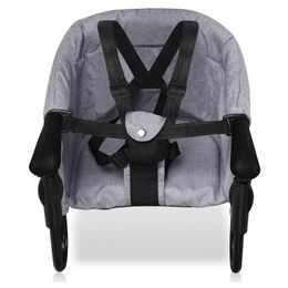 VINGO - Tischsitz Faltbar Babysitz Reise Baby Sitzerhöhung Hochstuhl Sicherheitsgurt Tischstuhl - grau