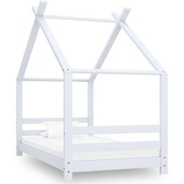 Kinder-Bettgestell,Schlafzimmerbett Weiß Massivholz Kiefer 80x160 cm vidaXL