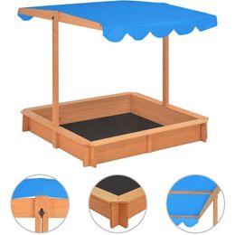 Sandkasten mit Verstellbarem Dach Tannenholz - Blau - Prolenta Premium