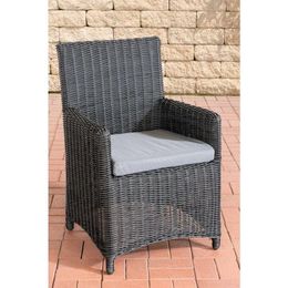 CLP Polyrattan Gartenstuhl Fontana 5mm schwarz eisengrau