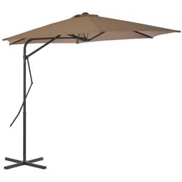 Bonnevie - Sonnenschirm,Gartenschirm mit Stahlmast 300 cm Taupe vidaXL