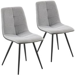 Vs Venta-stock - Stuhl-set 2 Prada, grauer Stoff und Kunstleder - Hellgrau