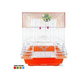Meditrade GmbH Trade Shop Traesio - Käfig für Vögel, Kanarienvögel, Papageien, quadratische Form mit Zubehör in verschiedenen Farben