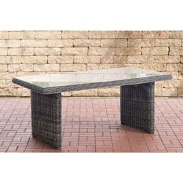 CLP Polyrattan Garten Esstisch Fontana 180 x 90 cm grau-meliert