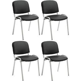 CLP - 4er Set Stühle Ken Chrom Kunstleder schwarz