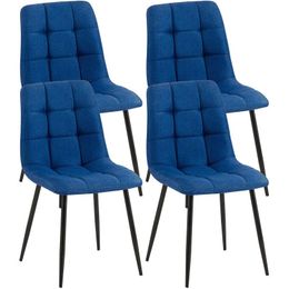 CLP - 4er Set Esszimmerstühle Antibes Stoff blau