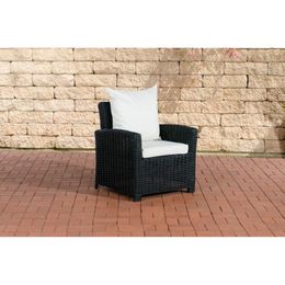 CLP Polyrattan Stuhl Sessel Fisolo 5mm schwarz cremeweiß