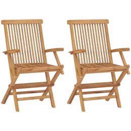 MAISONCHIC 2 Stk.Klappbare Gartenstühle,Gartensessel Massivholz Teak -96318