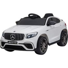 HOMCOM Kinderfahrzeug Mercedes-Benz AMG GLA45 lizenzierter Elektroauto mit Fernbedienung 2 x 35W Motoren MP3 Sicherheitsgurt 37-60 Monate Weiß 115 x