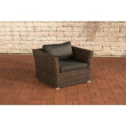 CLP Polyrattan Sessel Mandal 5mm braun-meliert anthrazit