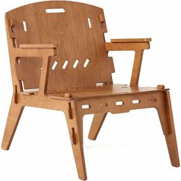 HFST02-BR Küchenstuhl Stuhl mit Rücklehne Kinderstuhl Stühlchen Sitzhöhe 35cm Braun Kinderzimmer Möbel bht ca. 55x70x72cm - sobuy