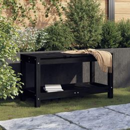 Gartenbank,Parkbank Schwarz 82,5x35x45 cm Massivholz Kiefer vidaXL