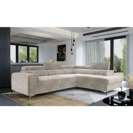 Ecksofa mit Schlaffunktion und Bettkasten, Couch für Wohnzimmer, Schlafsofa Sofagarnitur L-Form Wohnlandschaft mit Bettfunktion 278x92x205 cm olivier