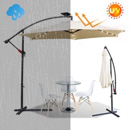 Sonnenschirm mit led Beleuchtung Ampelschirm 300cm- Sonnenschutz, Gartenschirm - Beige - Beige - VINGO