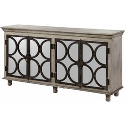 Massivmöbel24 Sideboard Mango 183x46x92 grau lackiert hermitage 010 - grau