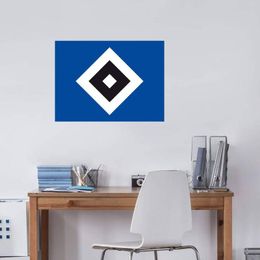 Fußball Wandtattoo Hamburger SV Bundesliga Fanartikel Banner hsv Blau Schwarz Wandbild selbstklebend 20x15cm - blau