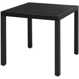 Garten-Esstisch wpc Aluminium 80 x 80 x 74 cm Schwarz 27271